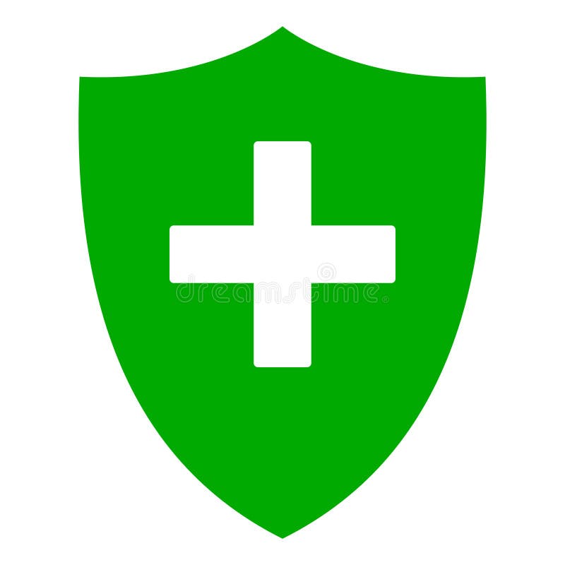Plus and shield stock vector. Illustration of symbol - 180378663