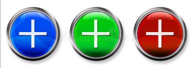 Plus Sign 3-D RGB Button stock illustration. Illustration of background ...