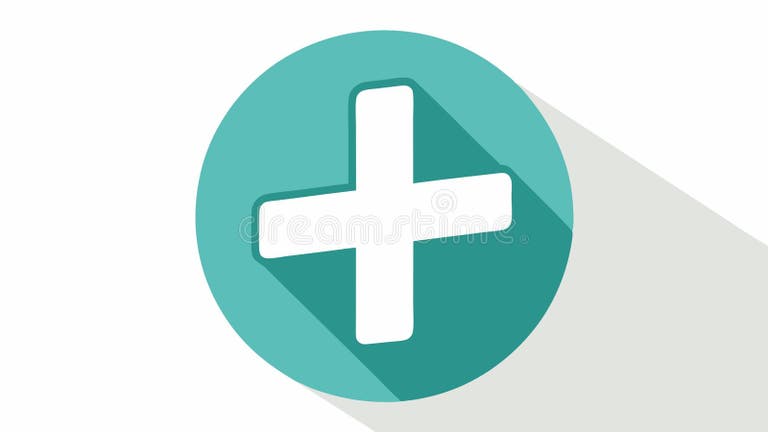 Plus Sign Addition or More Flat Icon Shadow, Vector Design Generative ...