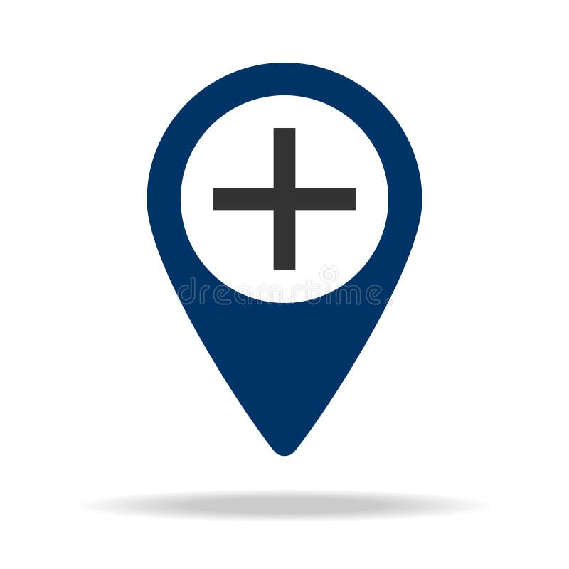 Plus Sign in Blue Map Pin Icon. Element of Map Point for Mobile Concept ...