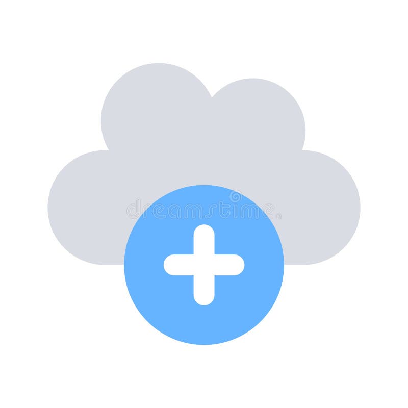 Plus Sign with Cloud Showing Icon of Cloud Add Stock Vector ...