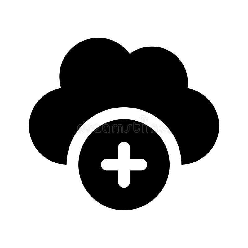 Plus Sign with Cloud Showing Icon of Cloud Add Stock Vector ...