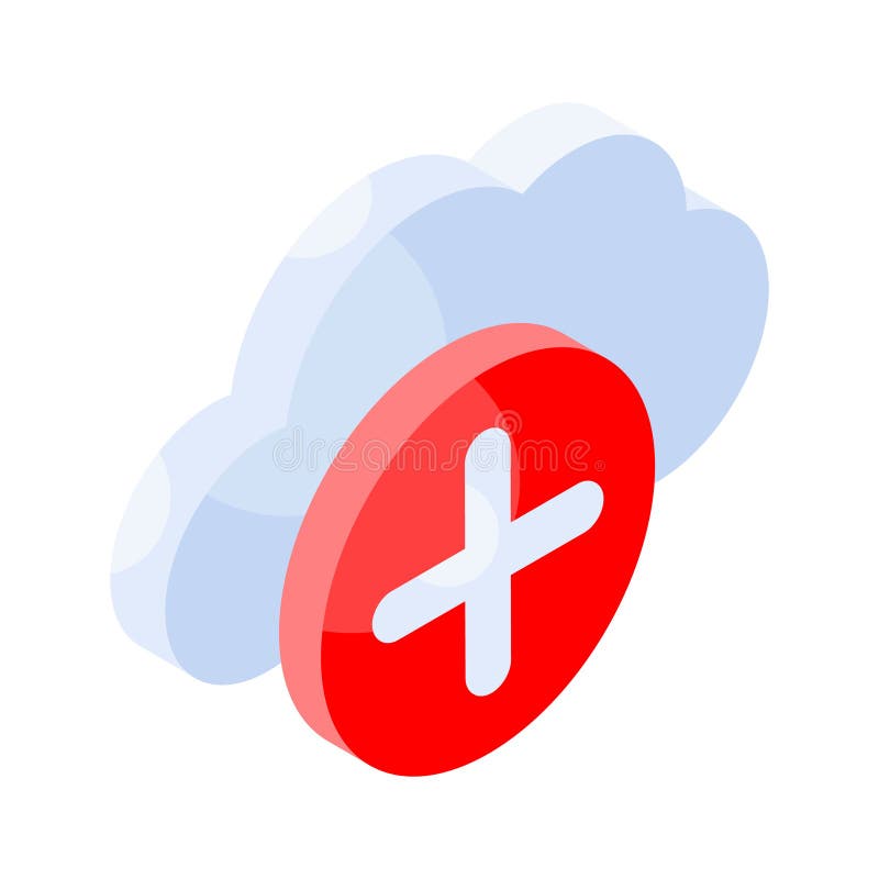 Plus Sign with Cloud Showing Isomeric Icon of Cloud Add Stock Vector ...