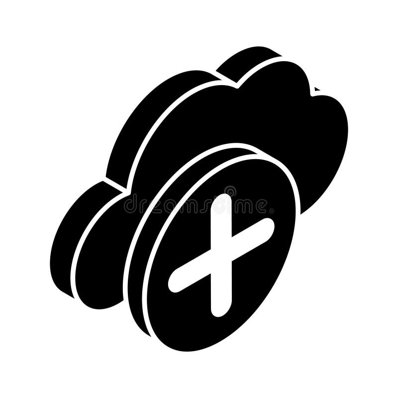 Plus Sign with Cloud Showing Isomeric Icon of Cloud Add Stock Vector ...