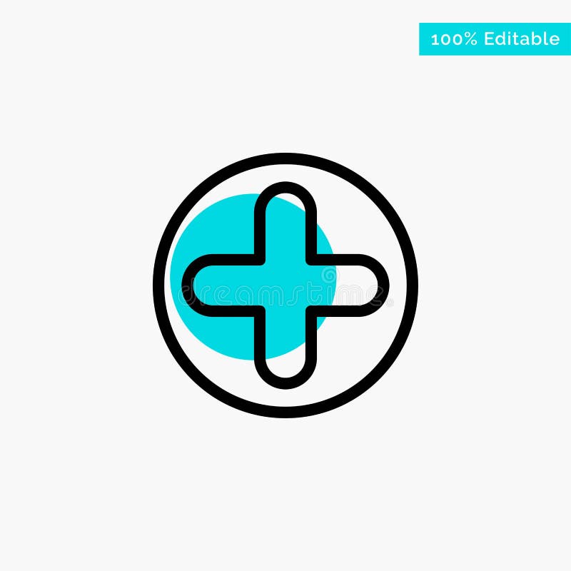 Plus, Sign, Hospital, Medical Turquoise Highlight Circle Point Vector ...