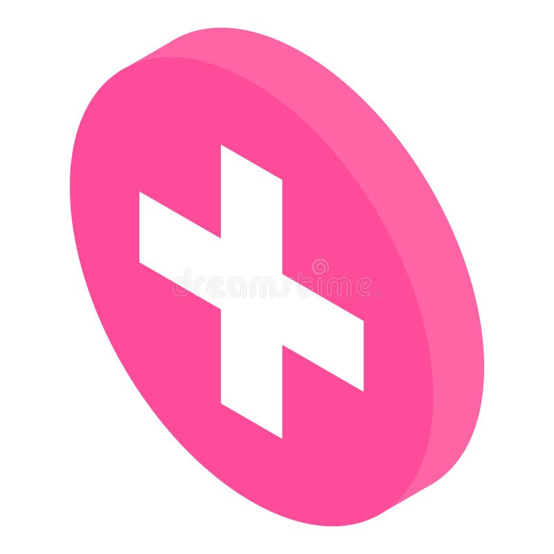 Plus Sign Icon, Isometric Style Stock Vector - Illustration of basic ...