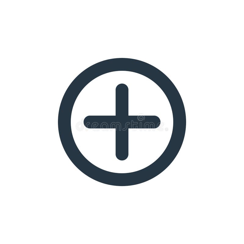 Plus Sign Icon Vector from Essentials Ui Concept. Thin Line ...