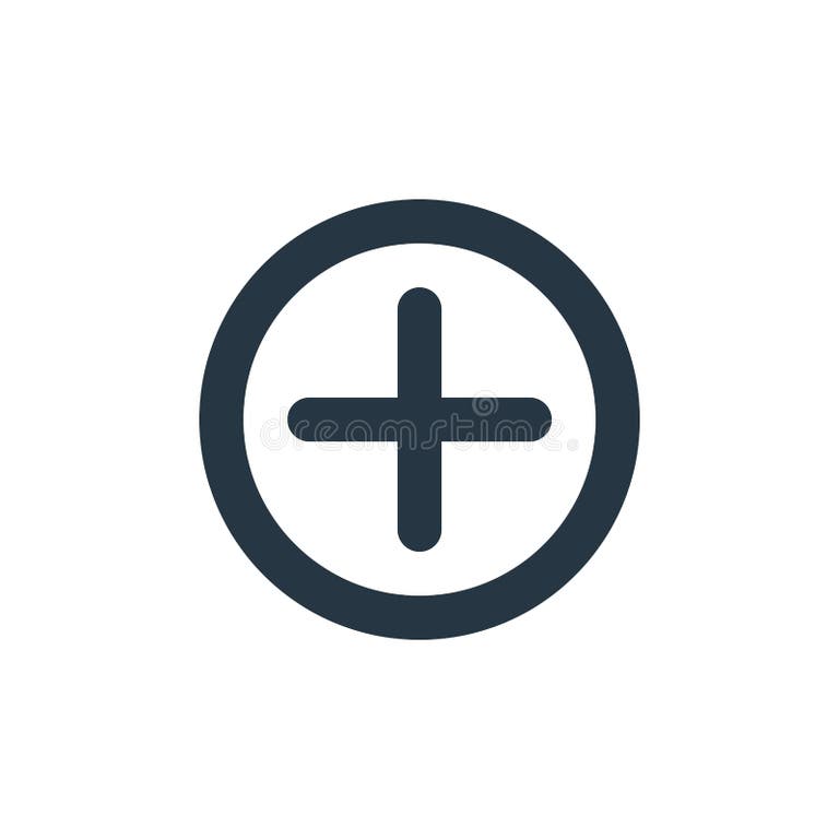 Plus Sign Icon Vector from Essentials Ui Concept. Thin Line ...