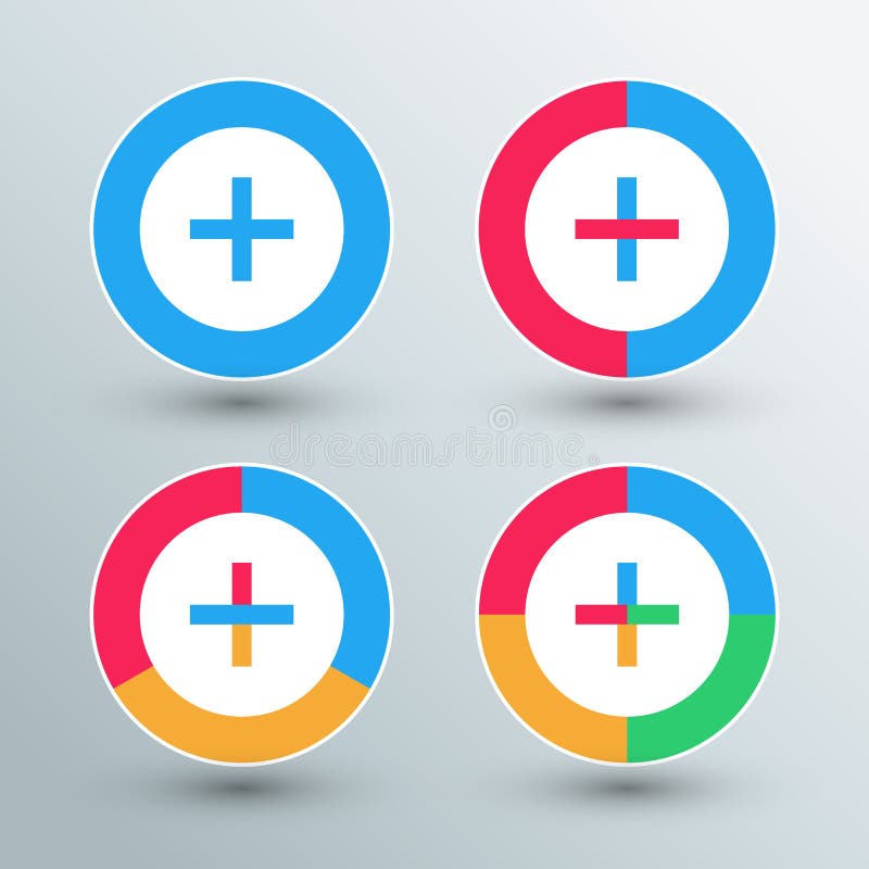 Plus Sign Icons. Plus Sign Buttons. Flat Colors Stock Vector ...