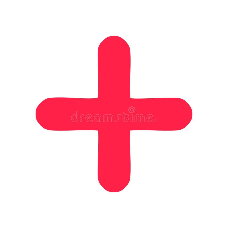 Plus Sign Illustration. Red Icon on White Background Stock Vector ...