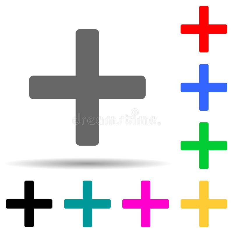 Sun with a Plus Multi Color Style Icon. Simple Thin Line, Outline ...