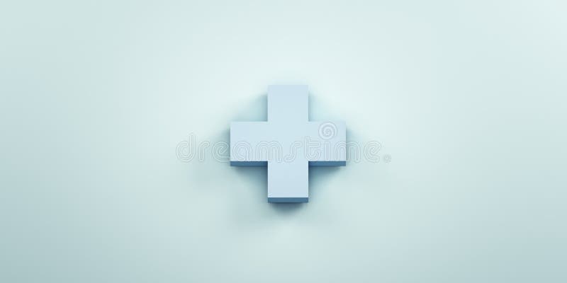 Plus Sign. 3D Render Illustration Stock Illustration - Illustration of ...