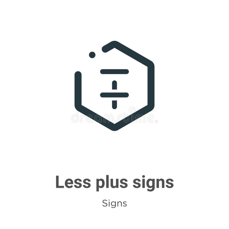 Less Plus Signs Vector Icon on White Background. Flat Vector less Plus ...