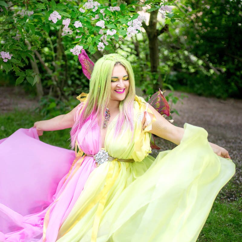 Plus Size Model Elf Costume Fairy Tale Fantasy Project Stock Photos ...