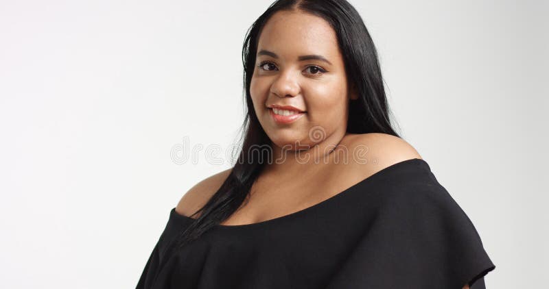 Plus Size Model in Studio Shoot Stock Image - Image of retro, happy ...