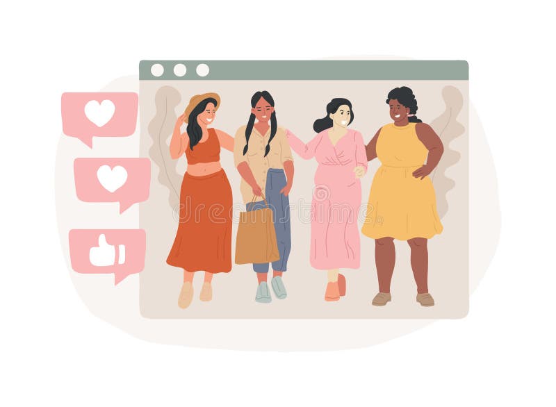 Plus Size Models Isolated Concept Vector Illustration. Stock Vector ...