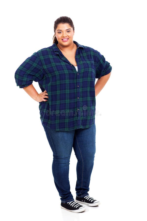 Plus size woman presenting stock image. Image of beautiful - 30348471