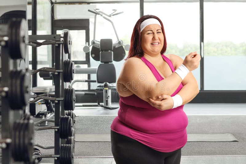 Plus Size Woman with an Elbow Injury Stock Photo - Image of condition ...