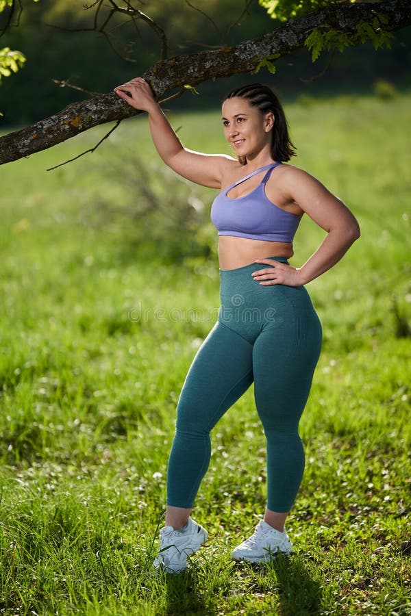 Plus Size Runner Female in the Forest Stock Photo - Image of lifestyle ...