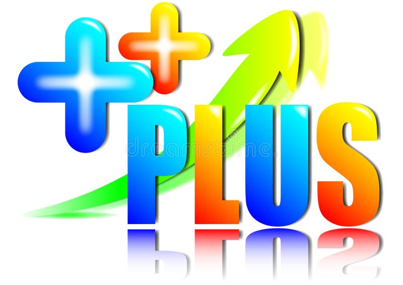 Plus Symbol and Character on Concept Stock Illustration - Illustration ...