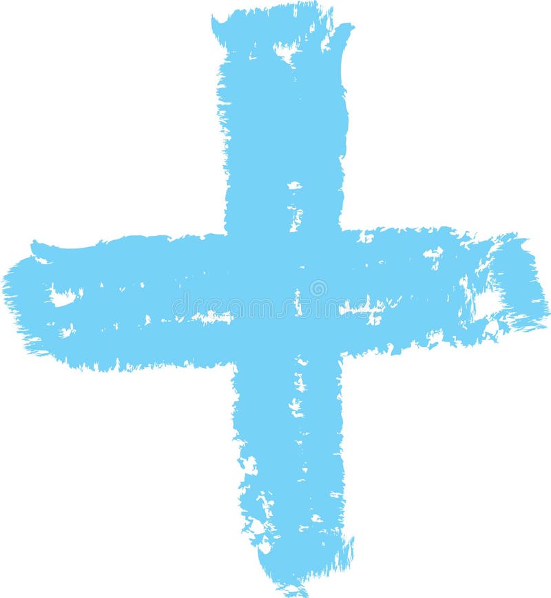 Plus Symbol Crayon Hand Drawn Stock Illustration - Illustration of plus ...