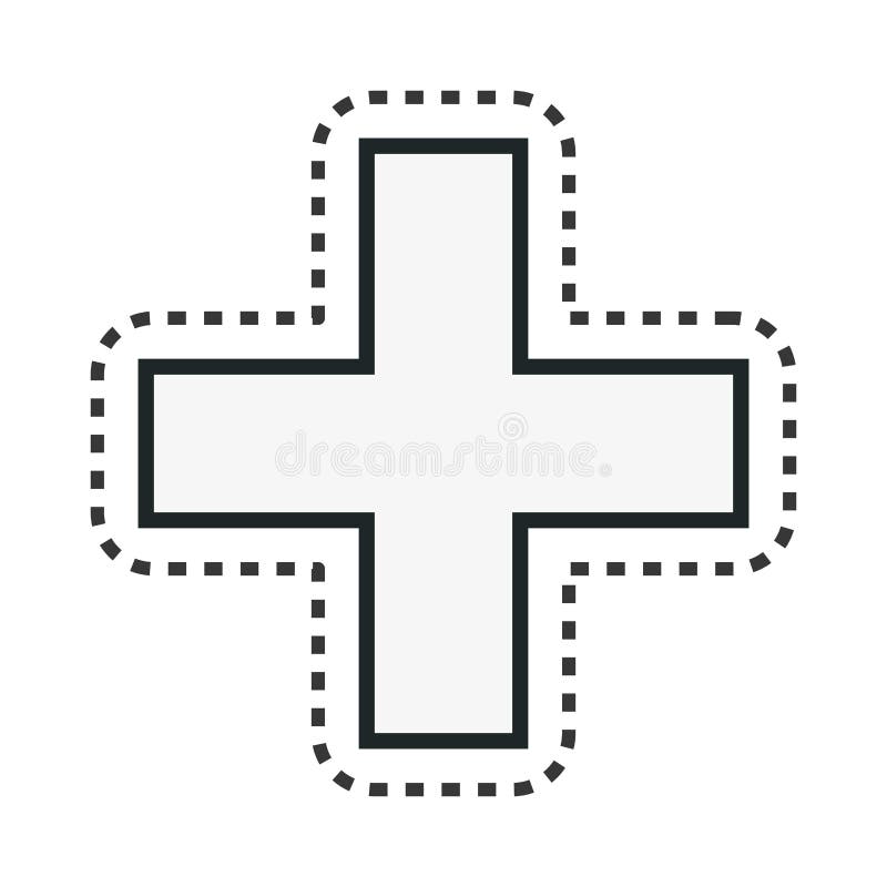 Plus Symbol Silhouette Isolated Icon Stock Vector - Illustration of ...