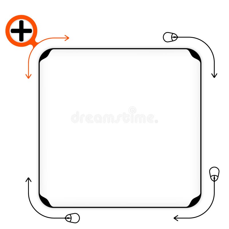 Text box with plus sign stock vector. Illustration of color - 33985181
