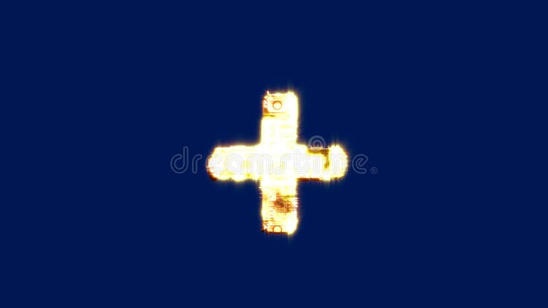 Plus, Technological Burning Orange Cyberpunk Font on Chroma Key Screen ...