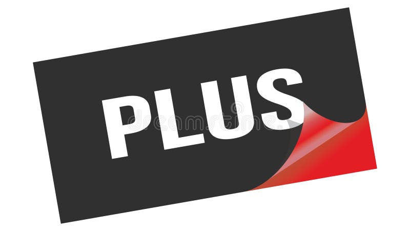 PLUS Text on Black Red Sticker Stamp Stock Illustration - Illustration ...