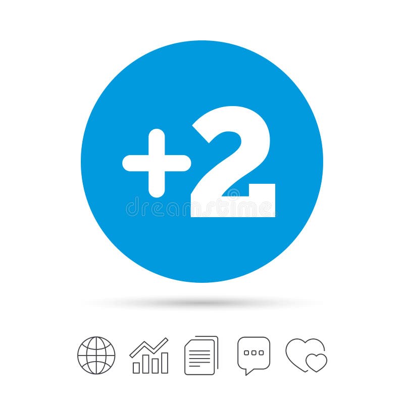 Plus Two Sign. Add Two Symbol Stock Vector - Illustration of chart ...