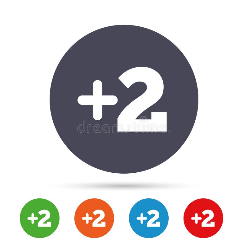 Plus Two Sign. Add Two Symbol Stock Vector - Illustration of quality ...