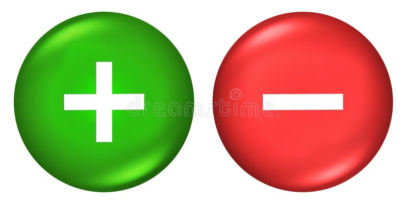Plus- Und Minus Zeichen Knöpfe Vektor Abbildung - Illustration von ...
