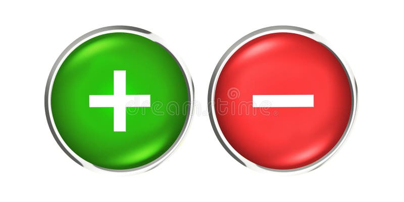 Plus- Und Minus Zeichen Knöpfe Vektor Abbildung - Illustration von ...