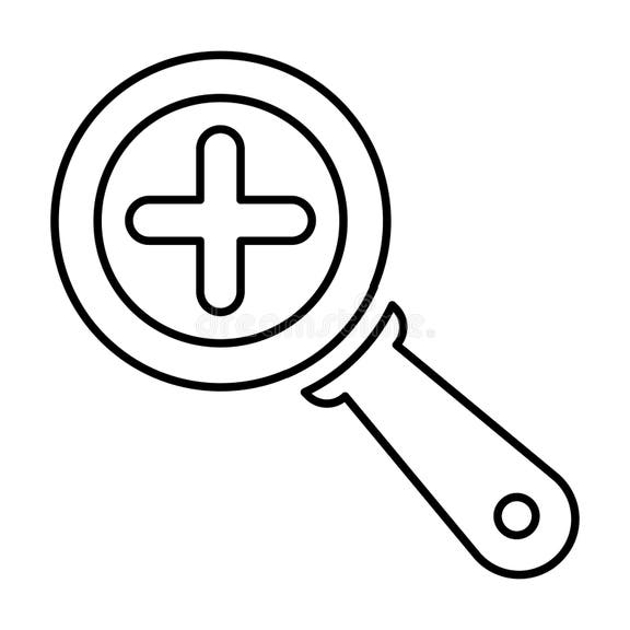 Plus, Zoom in Icon in Outline Style Stock Illustration - Illustration ...