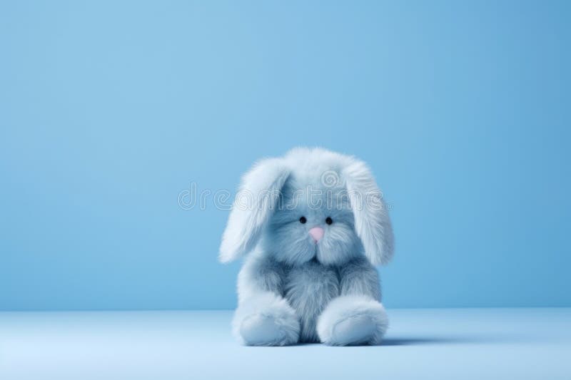 Plush Blue Rabbit, Sad Rabbit Stock Illustration - Illustration of cute ...