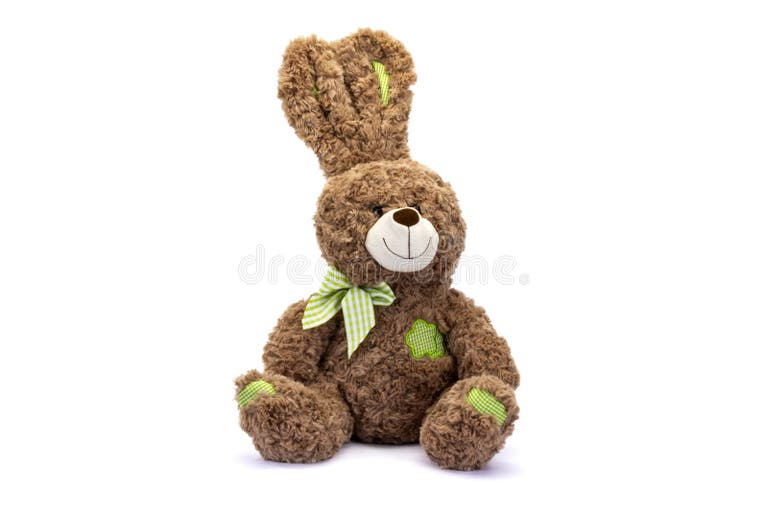Plush Brown Bunny Rabbit with Shadow Stock Photo - Image of childish ...