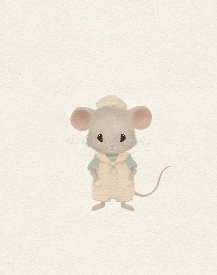 Illustration of Cute Mouse in Clothes, Drawing of Cute Baby Animal ...