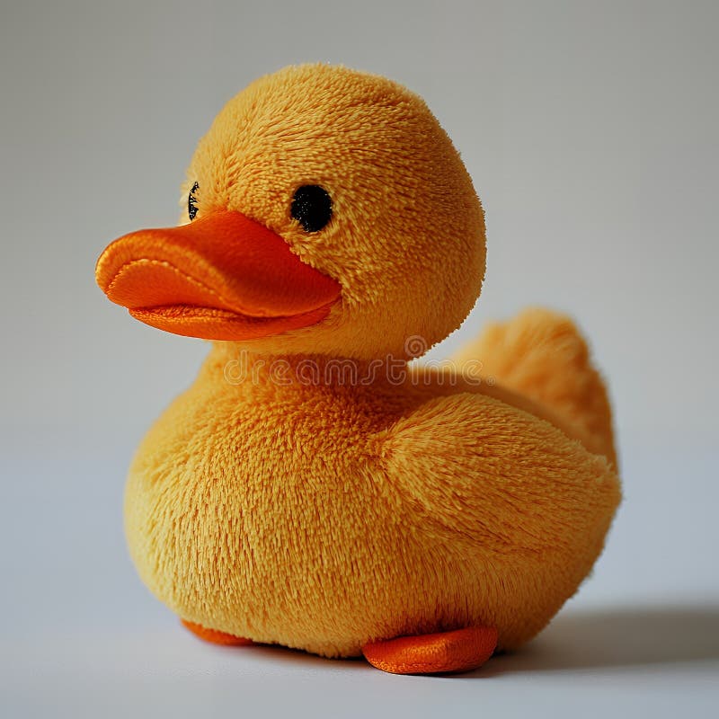 A Plush Yellow Duck with an Orange Beak Stock Illustration ...