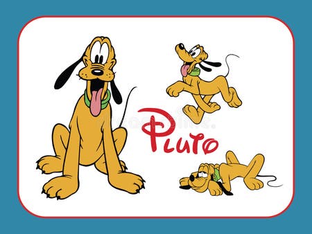 Pluto Disney Cartoon Illustration Vector Editorial Set Editorial Stock Image - Illustration of ...