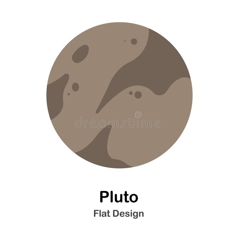 Pluto Flat Illustration stock vector. Illustration of astronomy - 123384382