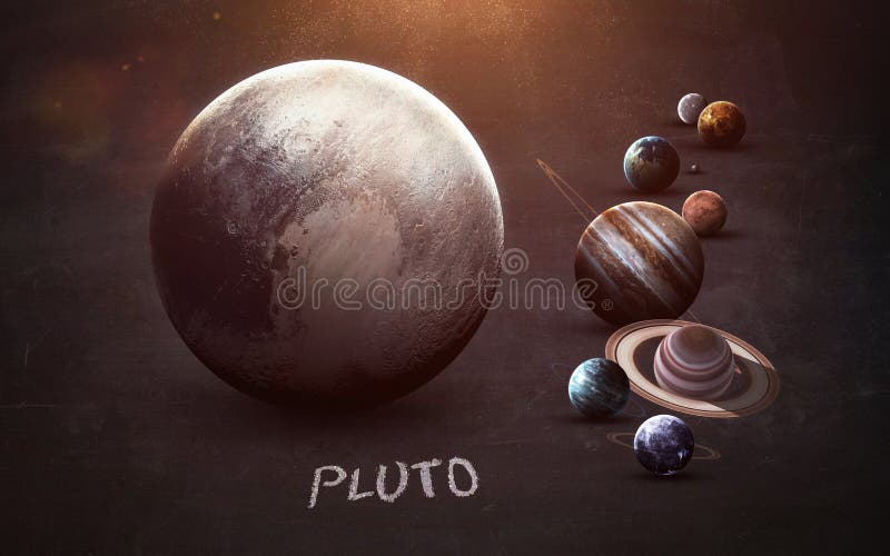 Pluto - High Resolution Infographic Presents One Stock Photo - Image of ...