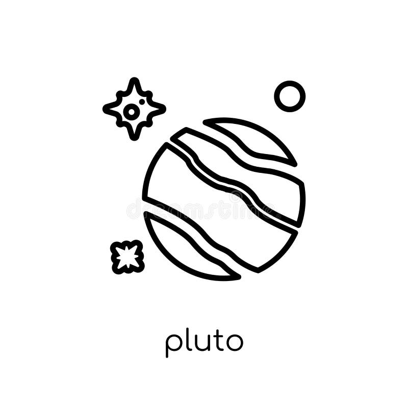 Pluto Icon. Trendy Modern Flat Linear Vector Pluto Icon on White Stock ...