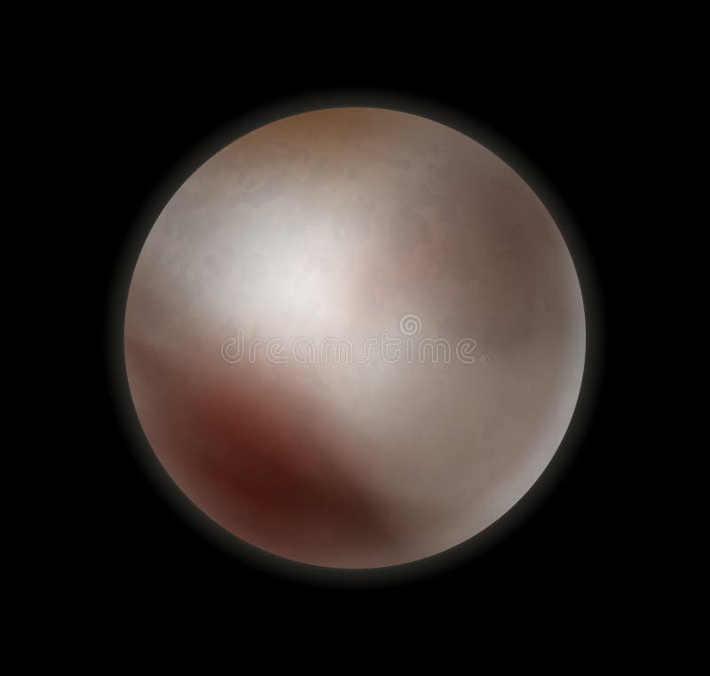 Solar System Planet, Realistic Pluto Stock Vector - Illustration of ...