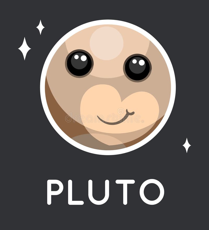 Pluto planet stock illustration. Illustration of smile - 73777552