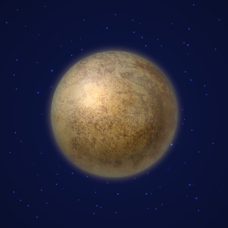 Pluto Small Planet on Deep Blue Space Background Stock Vector ...