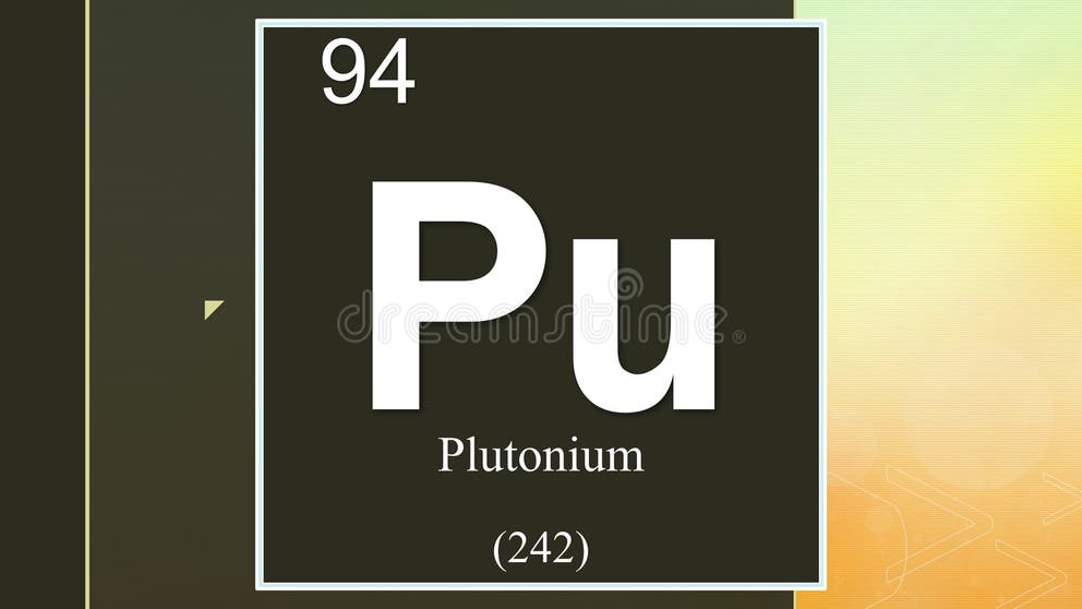 Plutonium Chemical Element Symbol on Black Yellow Solid and Gradient ...