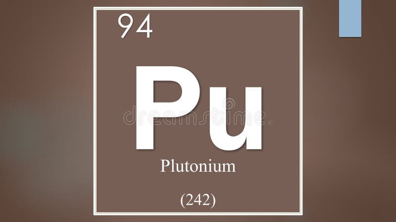 Plutonium Chemical Element Symbol on Brown Simple Background Stock ...