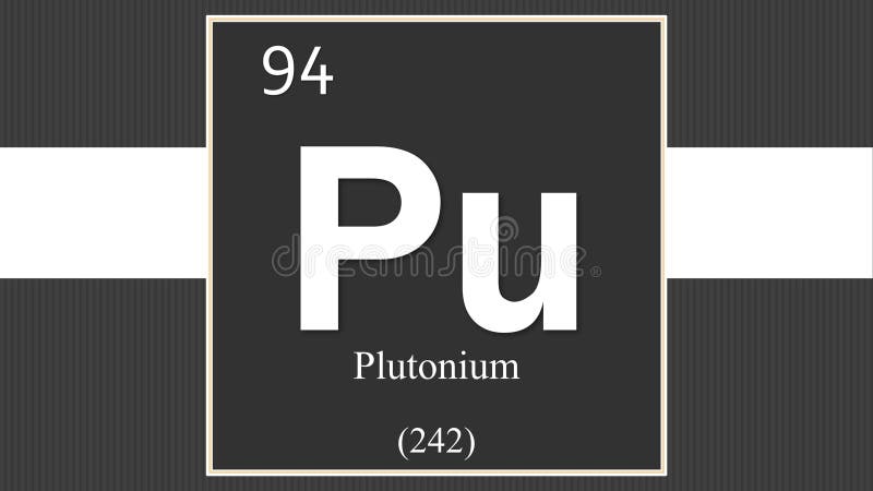 Plutonium Chemical Element Symbol on Black and White Simple Background ...