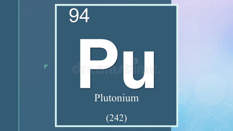 Plutonium Chemical Element Symbol on Blue Solid and Gradient Background ...