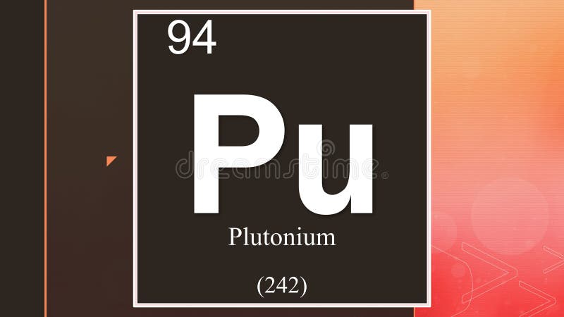 Plutonium Chemical Element Symbol on Brown Red Solid and Gradient ...